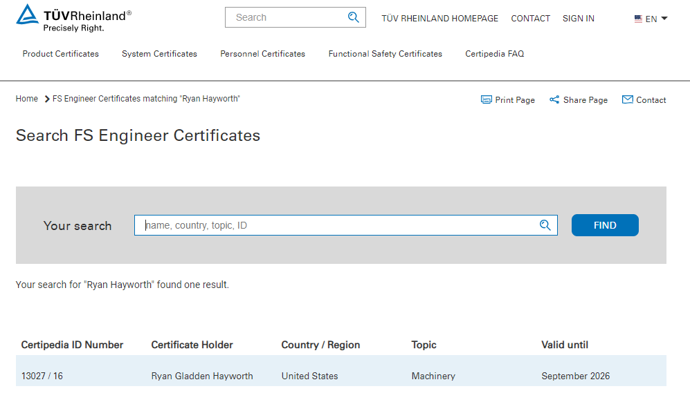 What is a FS Engineer (TÜV Rheinland)?